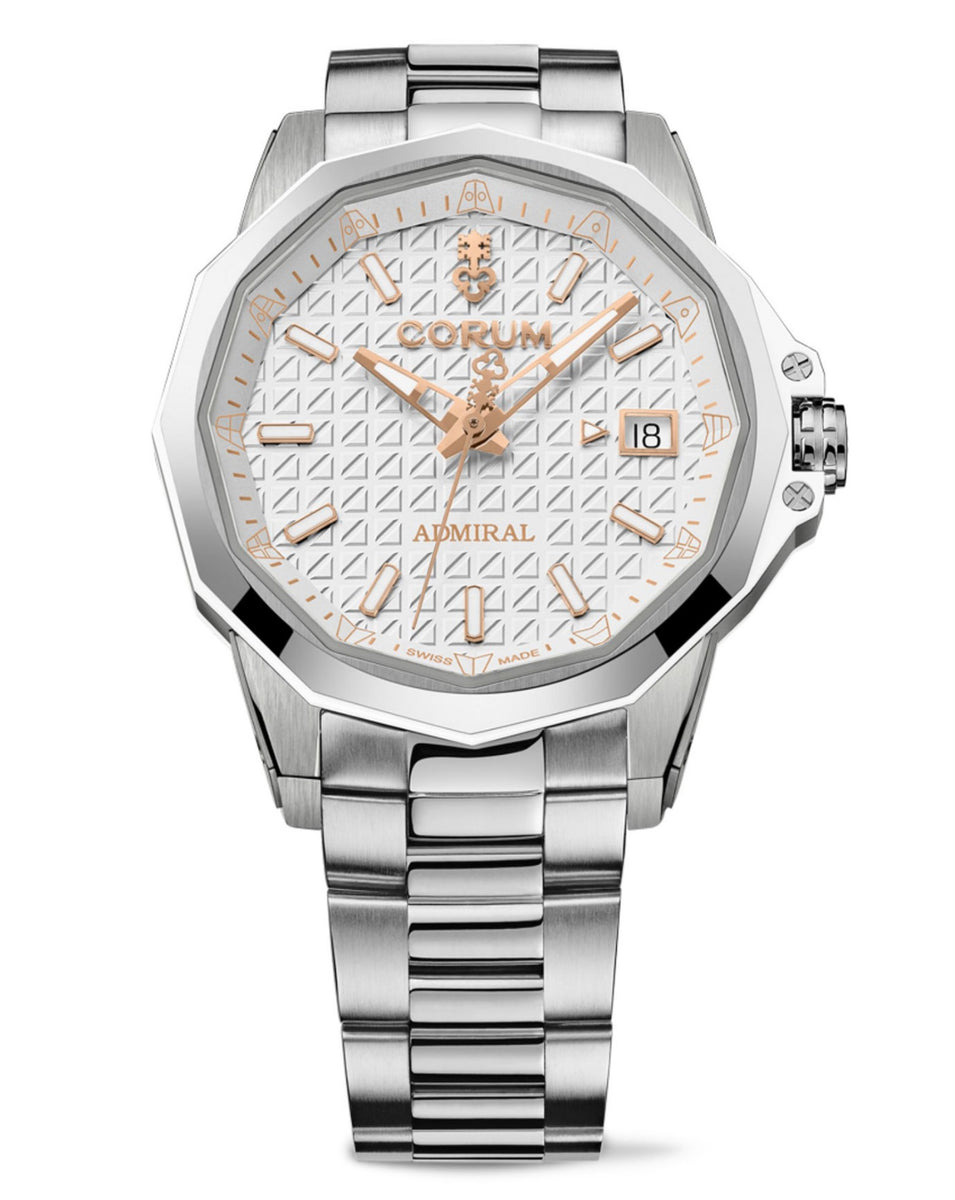 Corum Admiral Automatic 38mm, White Dial, Titanium Bracelet