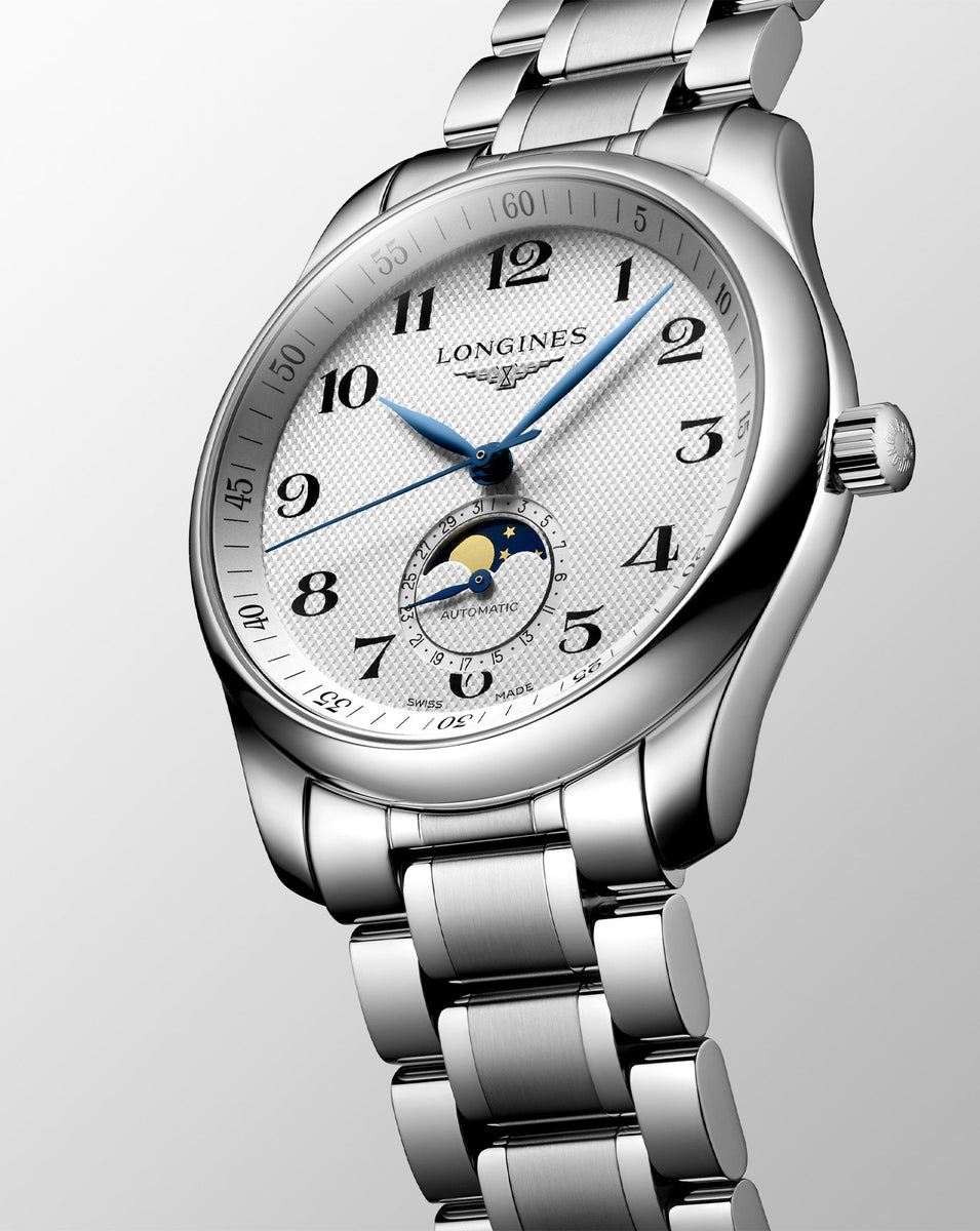 Longines Master Collection Moonphase Auto 40mm, Steel, White